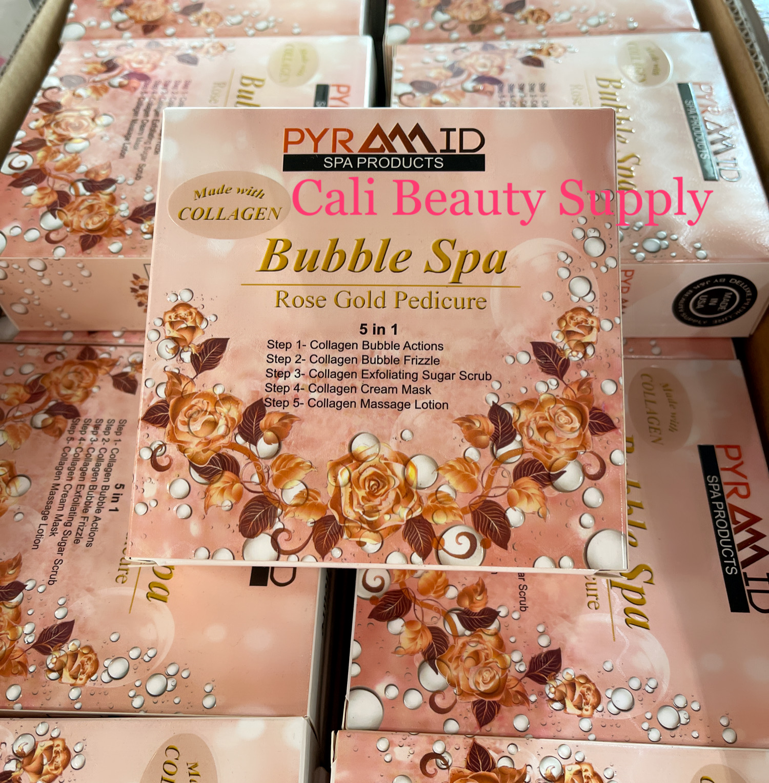Pyramid 5 in 1 Bubble Spa - Collagen Infused (Rose Gold) - Cali Beauty ...