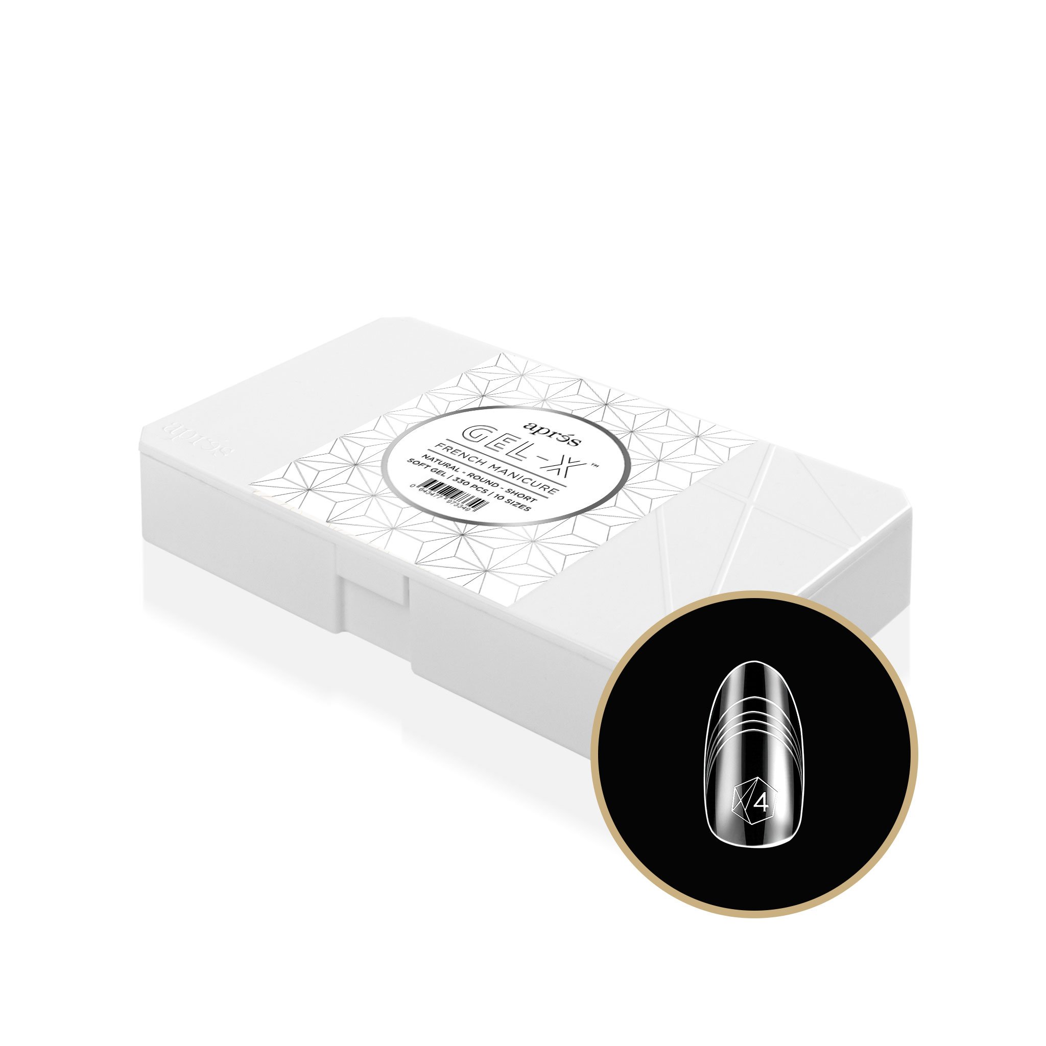 Gel-X French Manicure Tips - Natural Round Short - Cali Beauty Supply